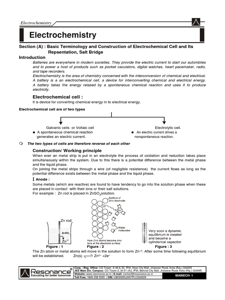 (18530) Sheet 1 Electrochemistry B PDF | PDF | Electrochemistry | Redox