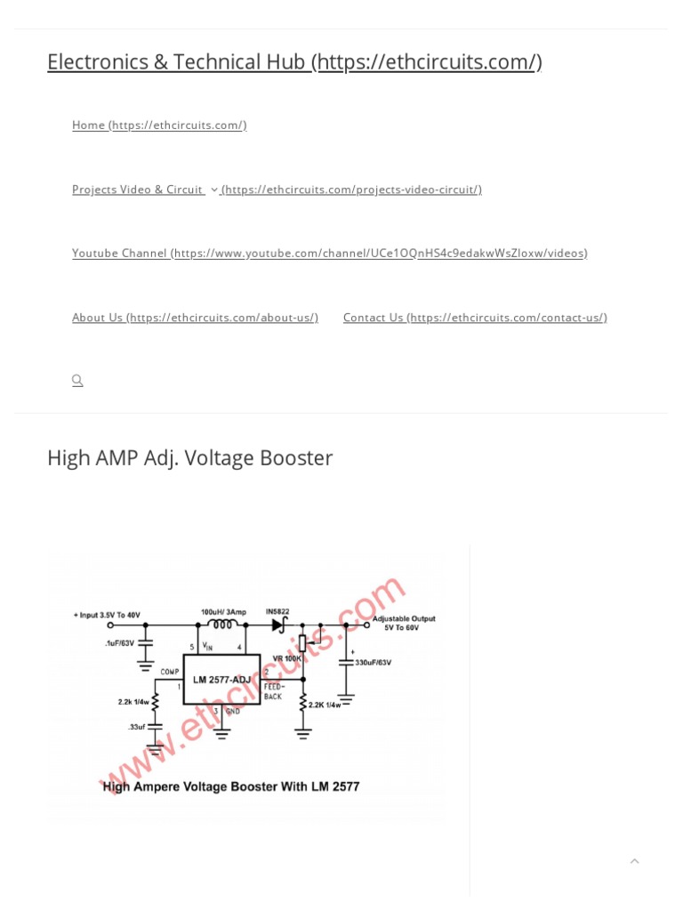 Adjustable Step-Up Booster - Electronics & Technical Hub PDF | PDF ...