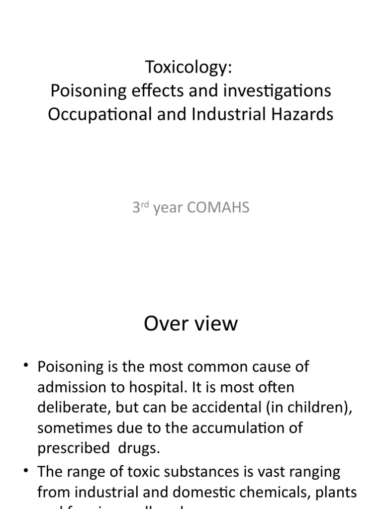 Toxicology WITH QUESTIONS | PDF | Drug Overdose | Medical Specialties