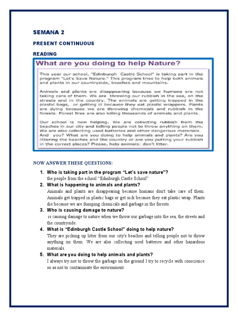 Present Continuous and Future Predictions Reading Comprehension | PDF