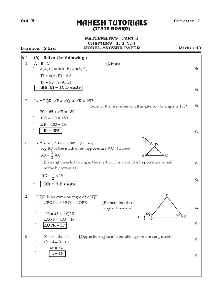 02 - Mathematics - Part - II-AP - PDF (SHARED) PDF | PDF | Triangle ...