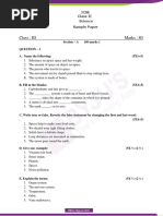 ICSE Class 4 Maths Sample Paper | PDF | Fraction (Mathematics) | Numbers