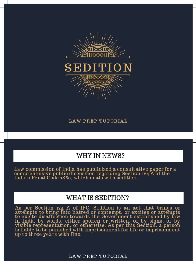 Sedition: Law Prep Tutorial | PDF | Freedom Of Speech | Constitution