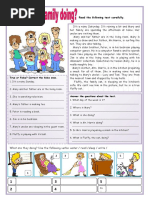 Present Continuous Reading Comprehension | PDF