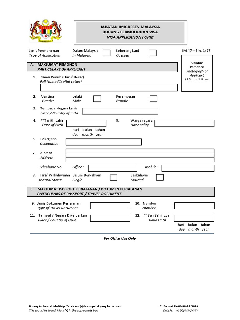 Malaysia Student Visa Application Form And Documents Required – PCETSK