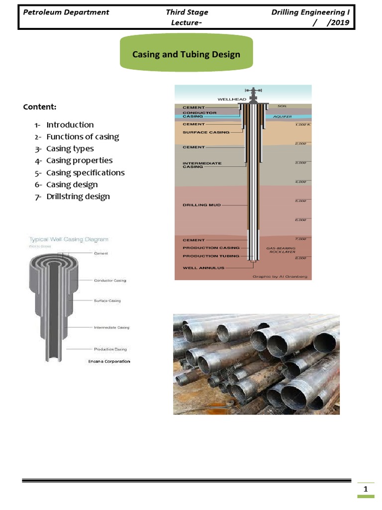 Casing Lectures 2019 | PDF | Casing (Borehole) | Oil Well