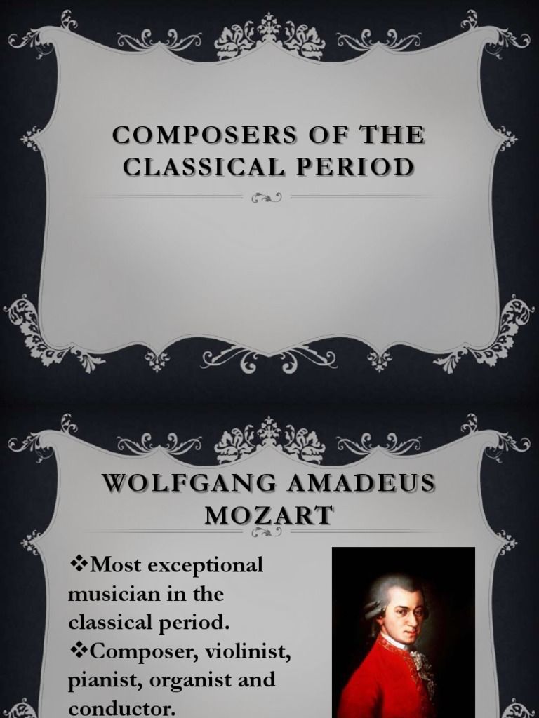 Composers of The Classical Period | PDF | Poetry
