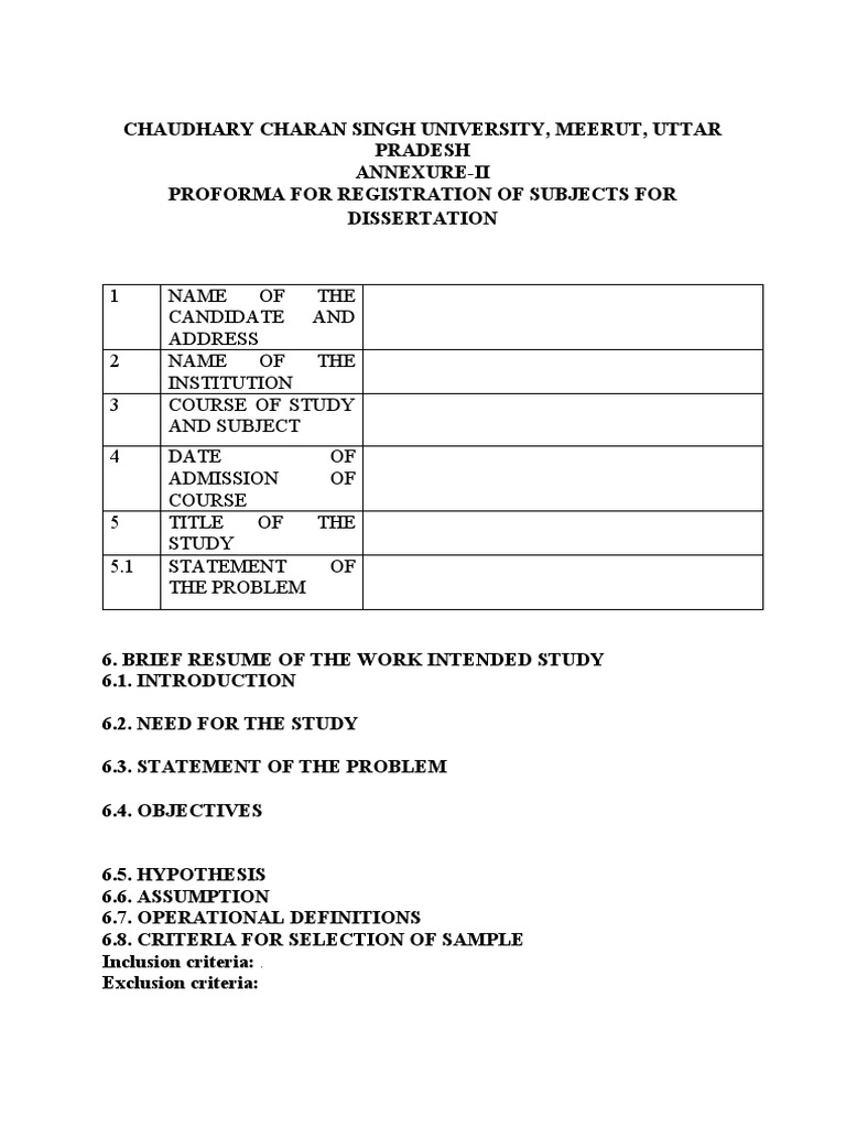Research Synopsis Format | PDF