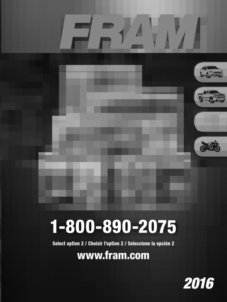 Catalogo Fram 2016 PDF | PDF | Vehicles | Car