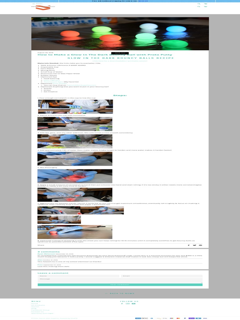 How To Make A Glow in The Dark Bouncy Ball With Proto Putty - Patrick ...