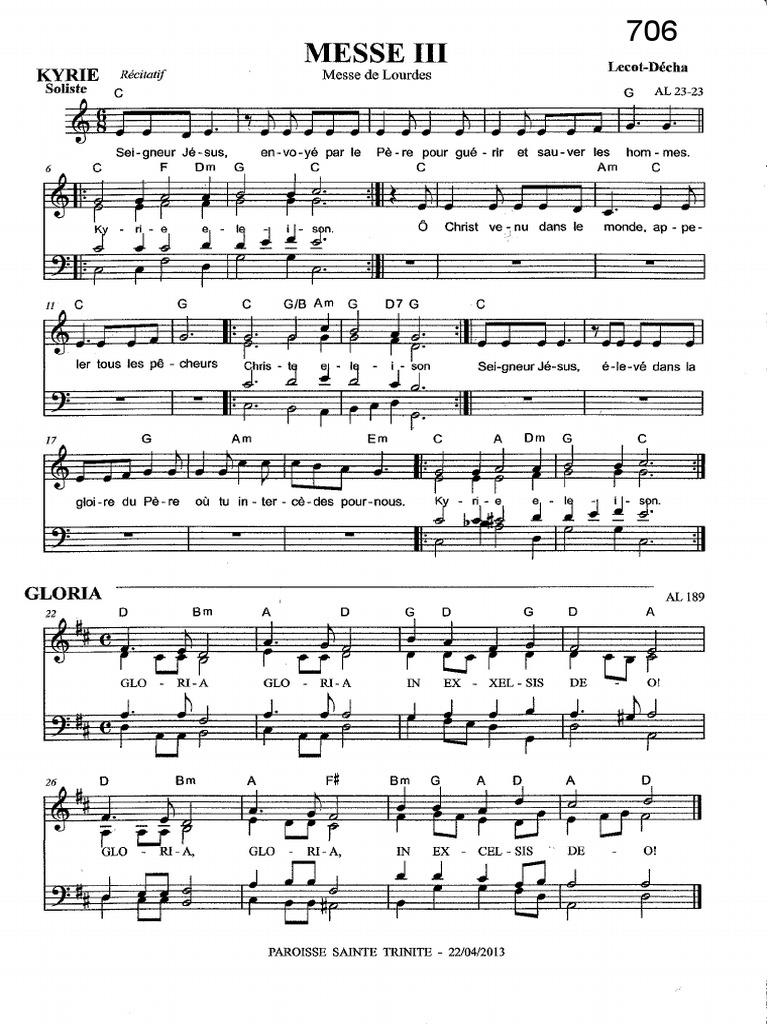 706 - Messe III Messe de Lourdes PDF | PDF