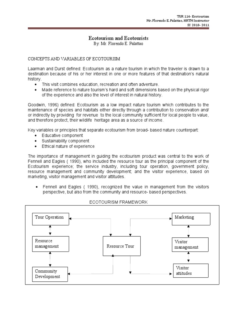 Module 3 - Eco Tourism and Eco Tourist | PDF | Tourism | Environmental ...