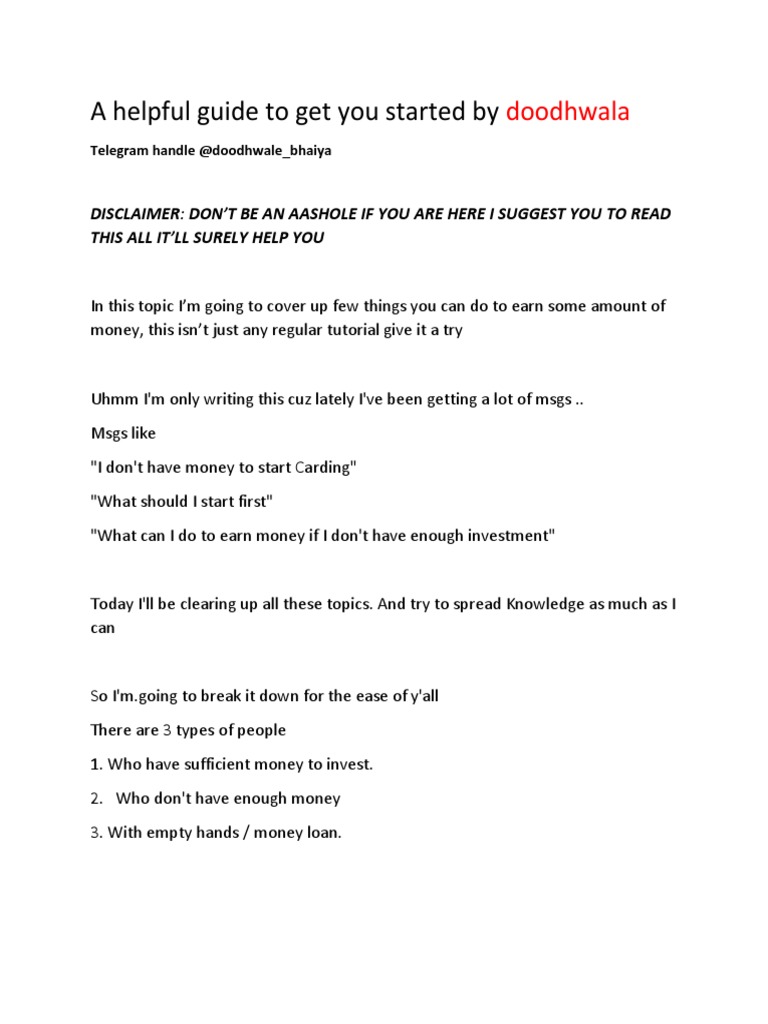 A Helpful Guide To Get You Started By: Doodhwala | PDF | Gift Card | Prices