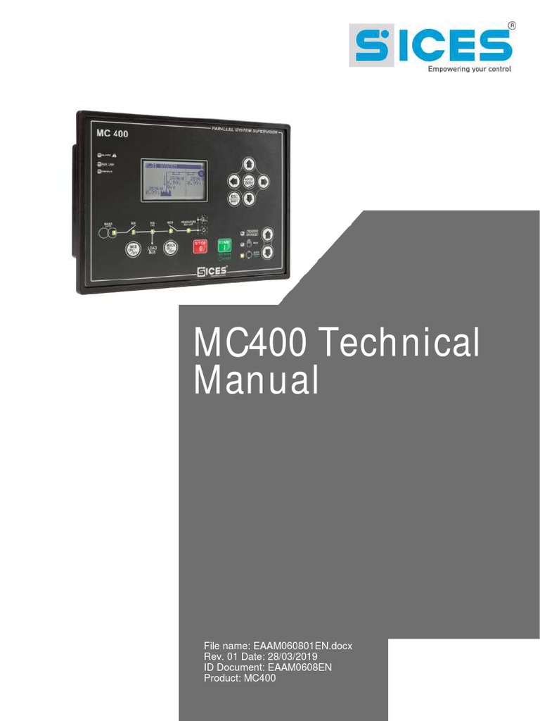 MC400 Technical Manual: File Name: EAAM060801EN - Docx Rev. 01 Date: 28 ...