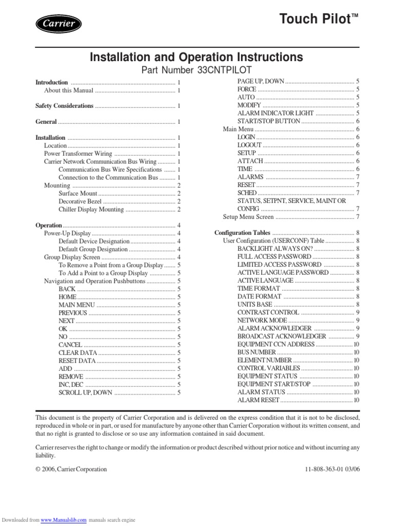 Installation and Operation Instructions: Touch Pilot | PDF | Electrical ...