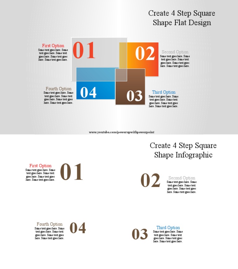 Create 4-Step Square Infographic | PDF