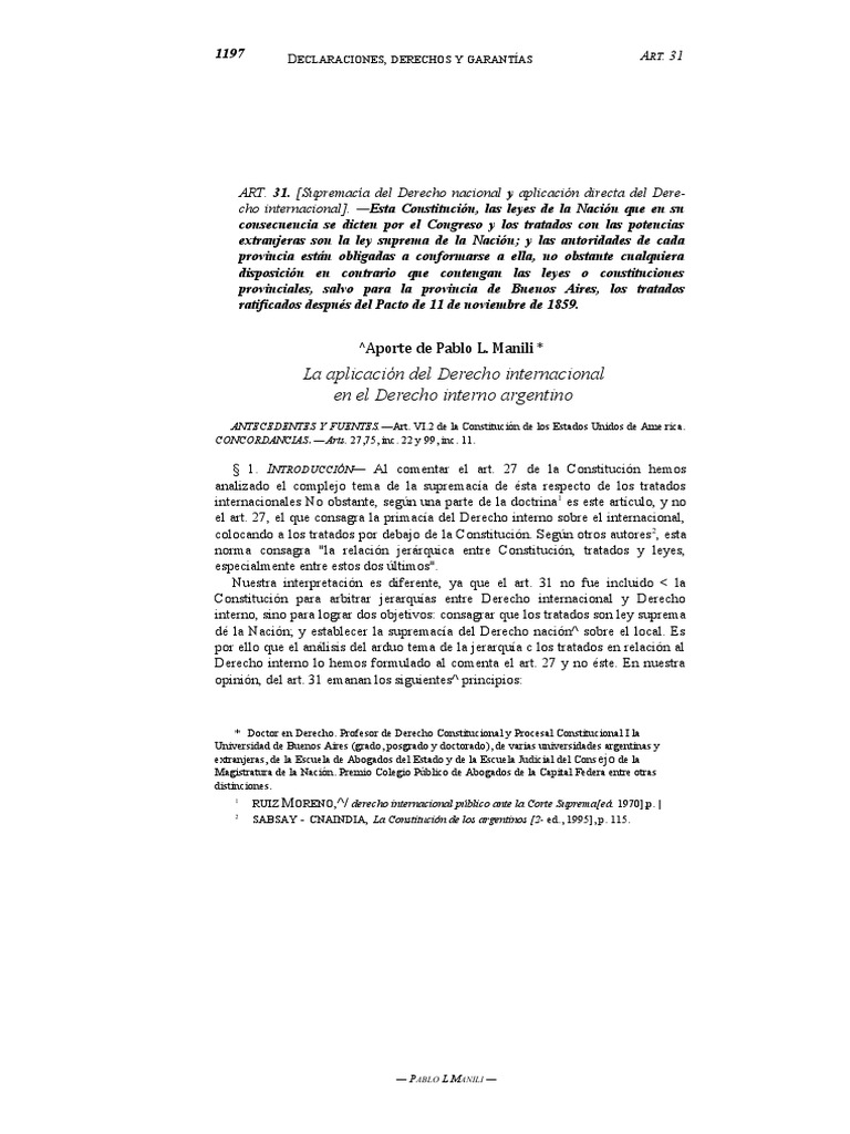 Articulo - 31 CN - ESCANEADO | PDF | Caso de ley | Constitución