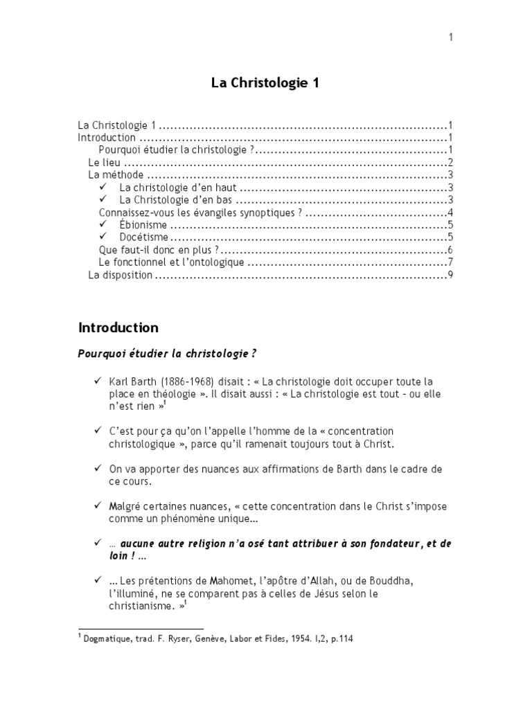 Exploration de la Christologie | PDF | Christologie | Évangile selon Jean