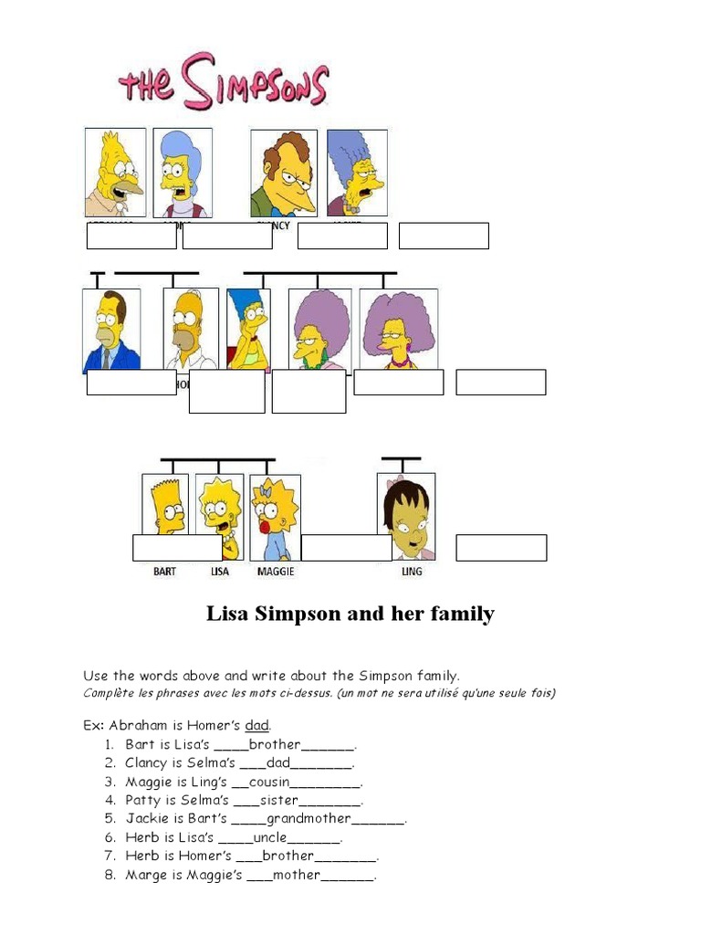 Simpsons Family Tree Fun Activities Games - 47108 | PDF