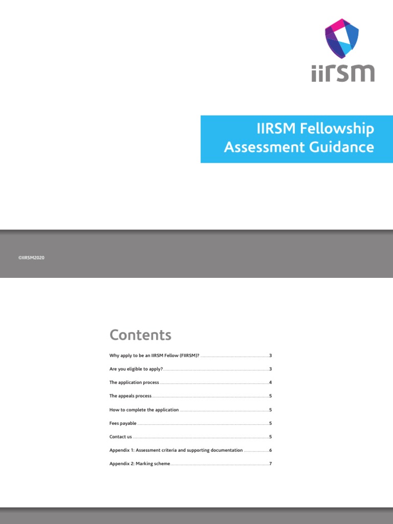 IIRSM Fellowship Assessment Guidance - FINAL 11may20 | PDF ...