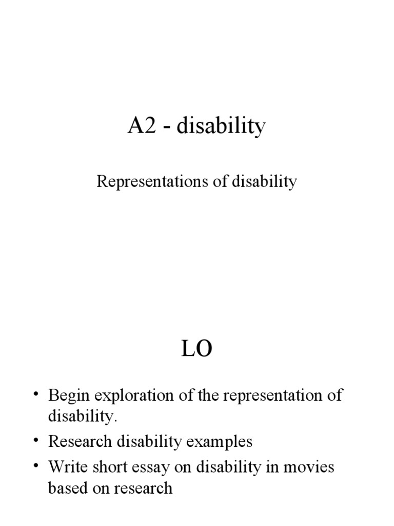 A2 DisRep L1 | PDF | Theory | Disability