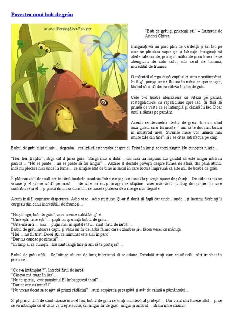 Povestea Unui Bob de Grâu | PDF