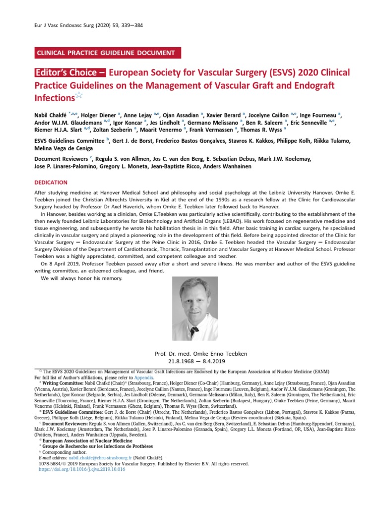 Vascular Graft Infection Guidelines | PDF | Medicine | Health Care