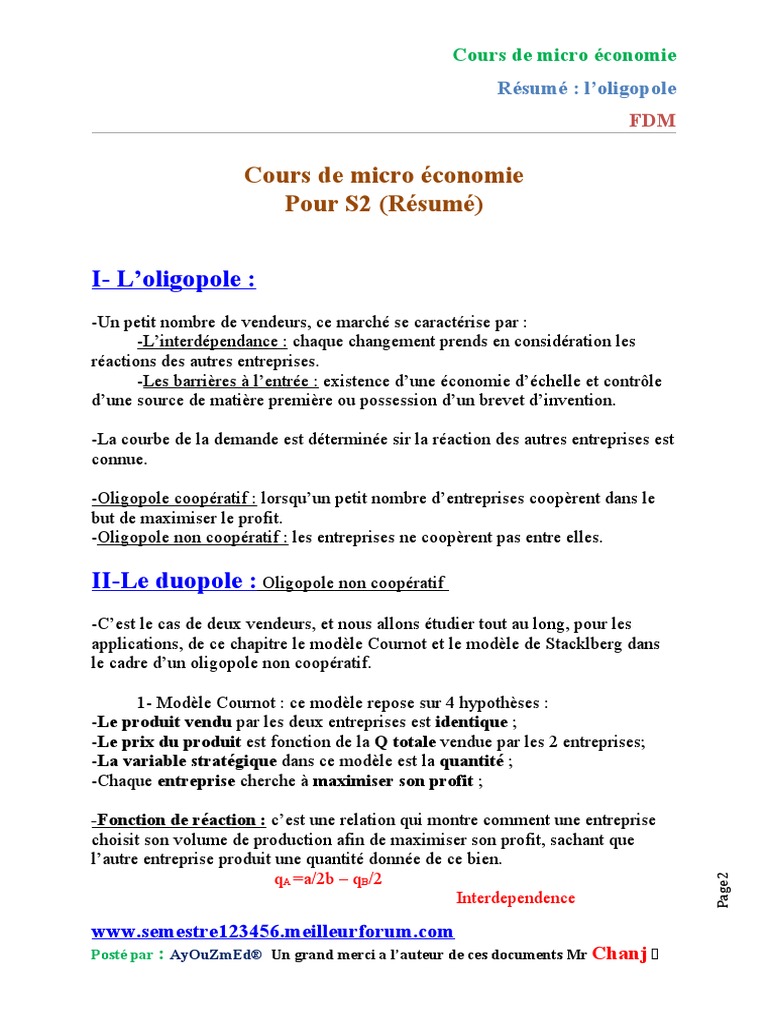 Oligopole | PDF | Oligopole | Microéconomie