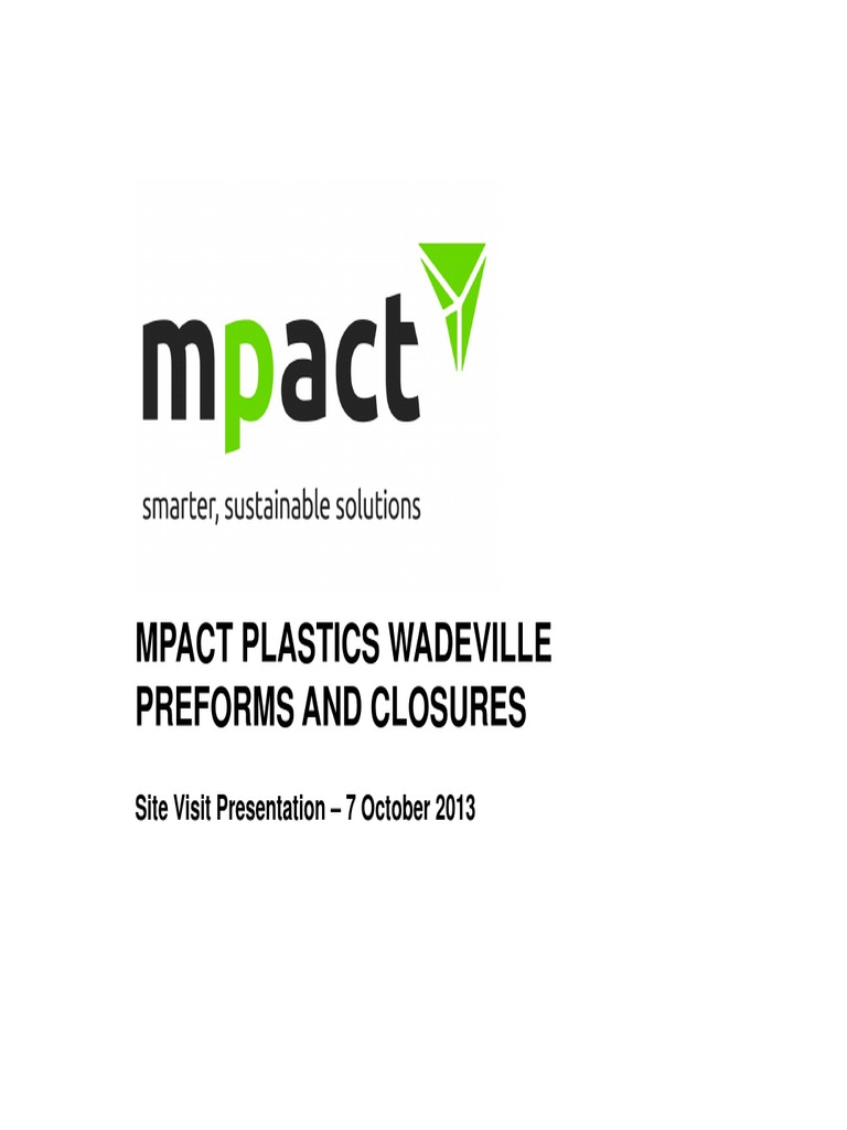 Mpact Plastic Wadeville Site Visit 08102013 | PDF | Bottle | Amorphous ...