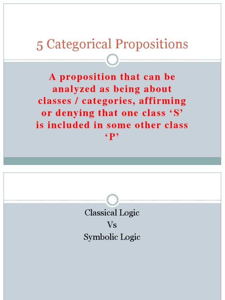 5 Categorical Propositions | PDF | Mathematical Logic | Reasoning