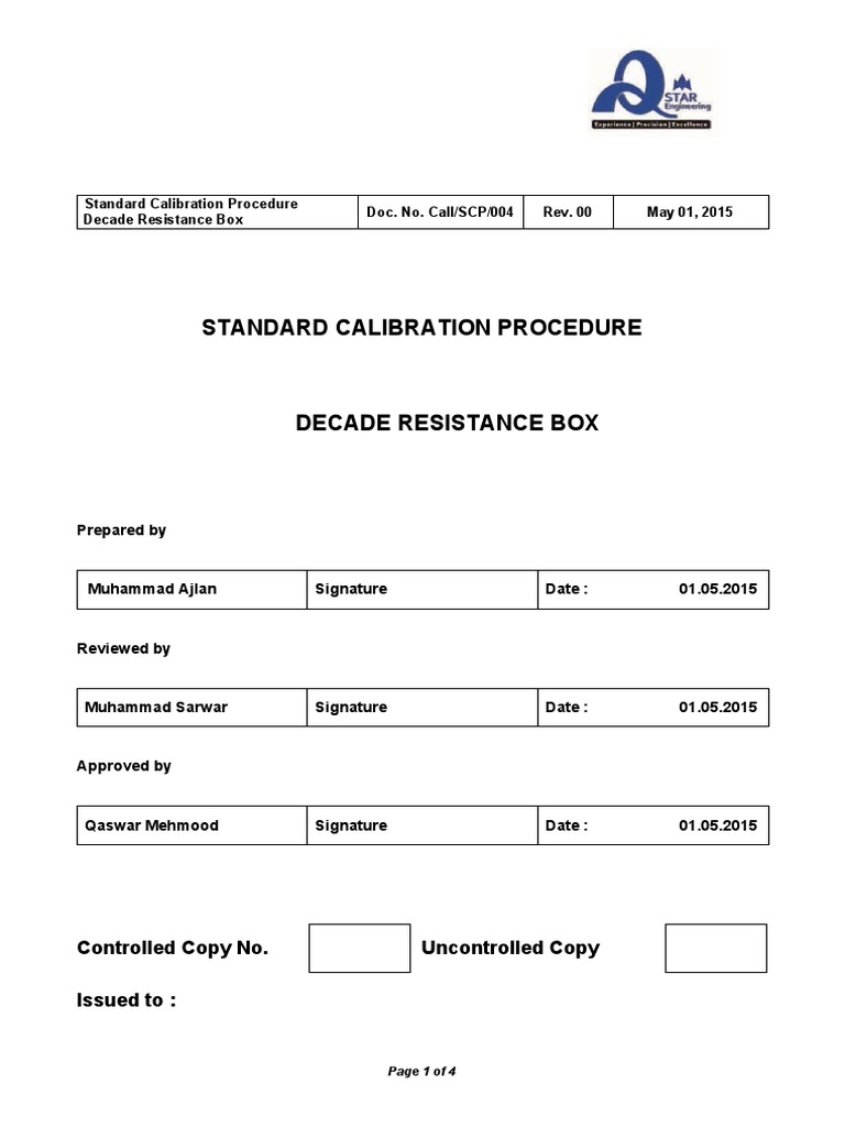 Calibrate Decade Resistance Box | PDF | Calibration | Business