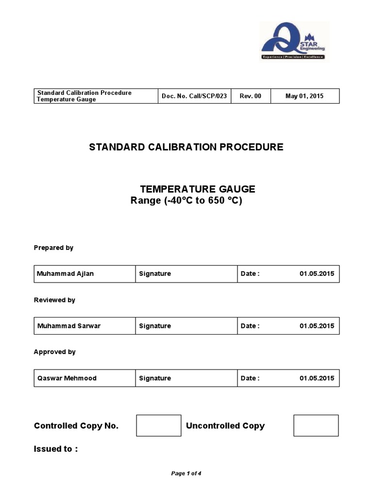 023-Temperature Gauge | PDF | Calibration | Business