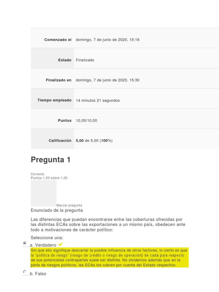 Evaluacion Unidad 3 Pago y Riesgo en El Comercio Internacional | PDF | Póliza de seguros | Economias