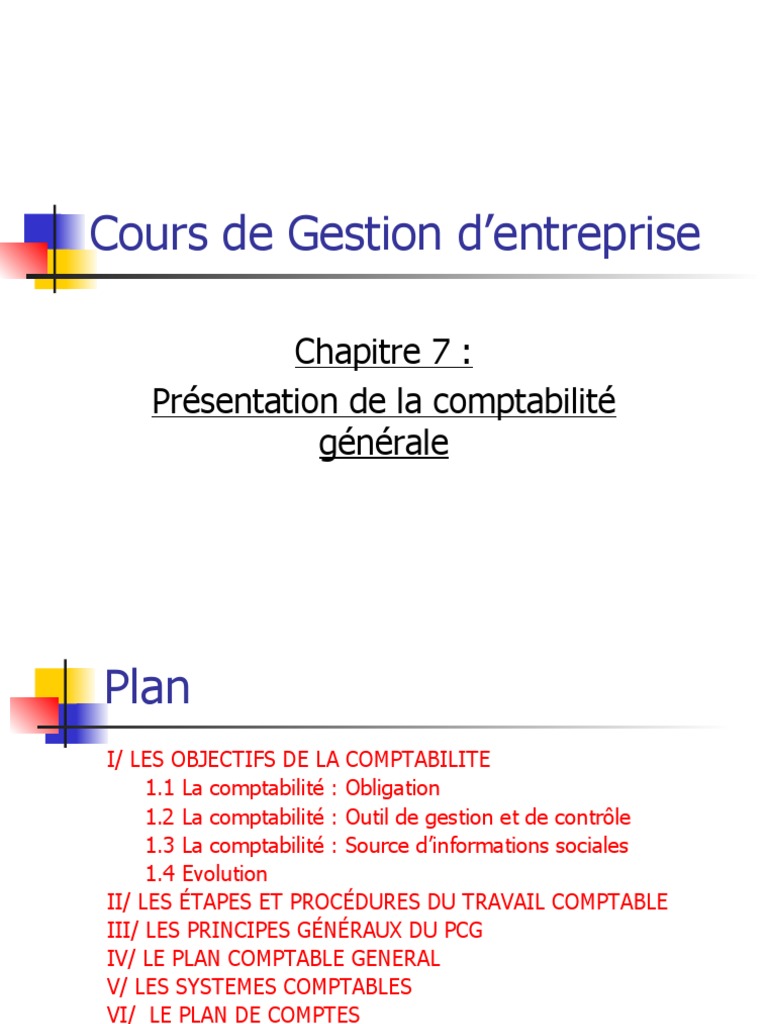 Cours 7 Présentation Compta | PDF | Comptabilité | Bilan comptable