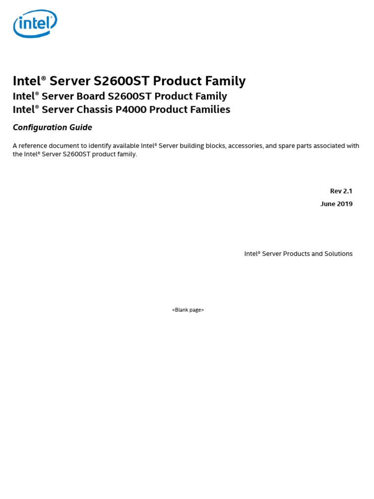S2600ST P4000ConfigGuide PDF | PDF | Intel | Digital Electronics