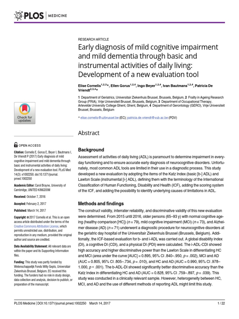 ADL | PDF | Dementia | Geriatrics