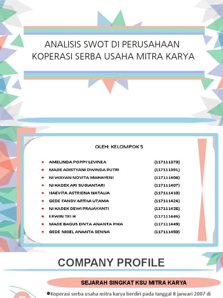 Analisis SWOT Koperasi | PDF