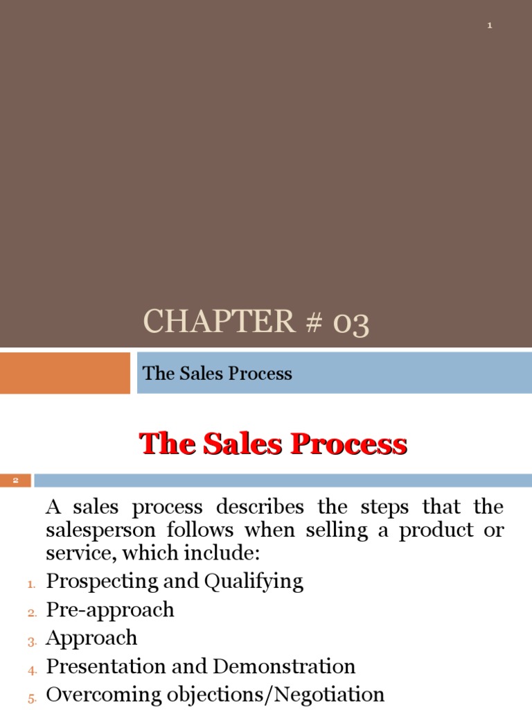 Chapter # 03: The Sales Process | PDF | Direct Marketing | Sales