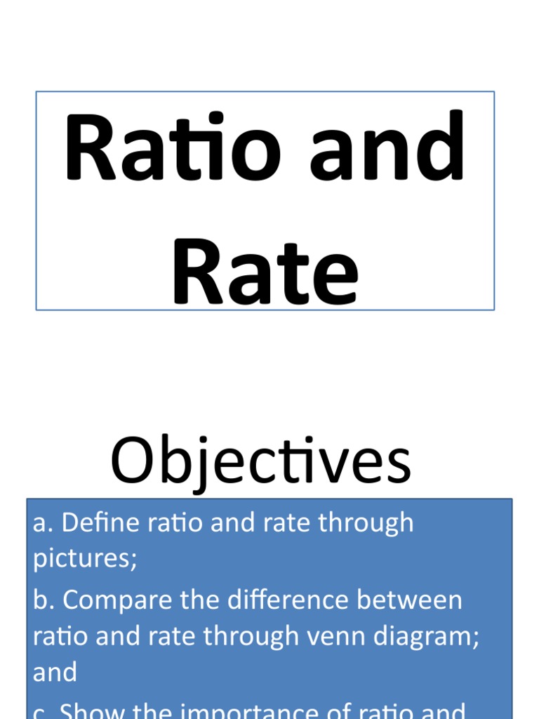 Ratio and Rate | PDF