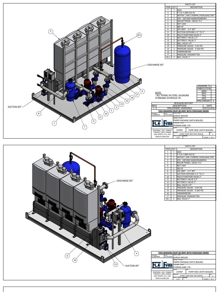 Pump Skid (With Boiler) - Rev-1 - Apr-15-2016 | PDF | Fluid Dynamics ...