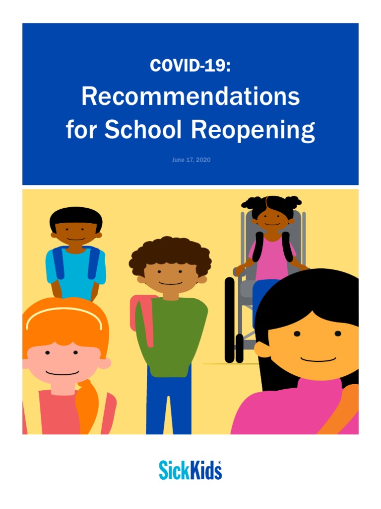 COVID19 Recommendations For School Reopening | PDF | Hygiene | Hand Washing