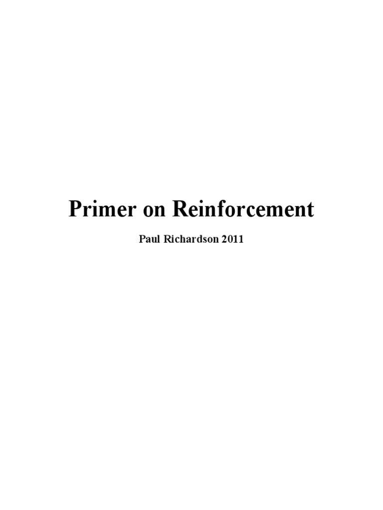 Primer On Reinforcement Pdf Reinforcement Motivational