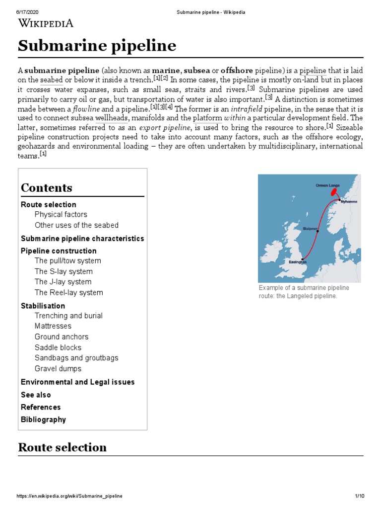 Submarine Pipeline | PDF | Applied And Interdisciplinary Physics ...