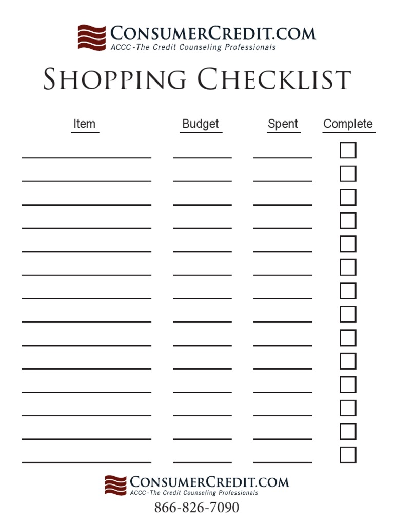ACCC Shopping Checklist Guide | PDF | Finance & Money Management