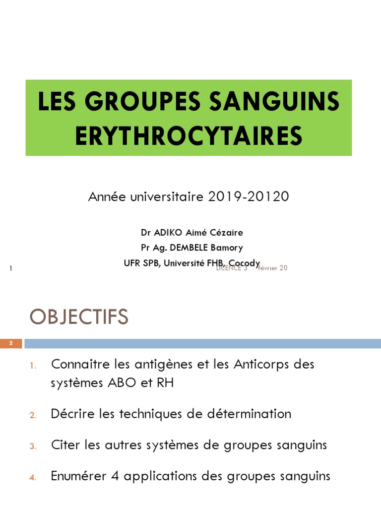 Groupes Sanguins : Systèmes ABO et Rhésus | PDF | Groupe sanguin ...