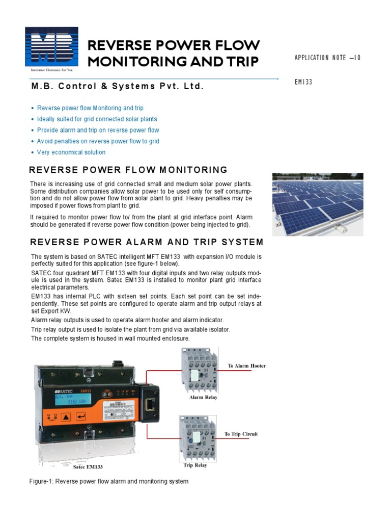 Smart Reverse Power Flow Monitoring and Trip | PDF | Relay | Electrical ...