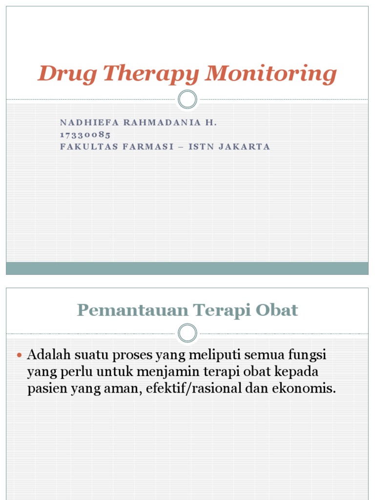 Drug Therapy Monitoring | PDF
