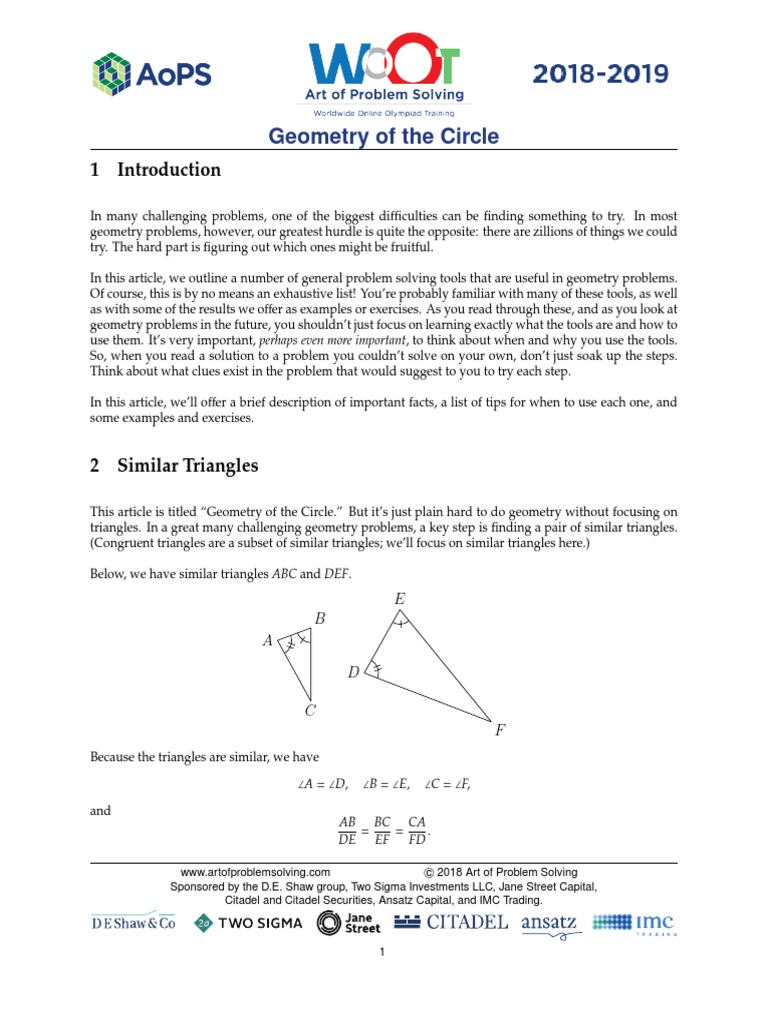 Geometry of The Circle | PDF | Circle | Perpendicular