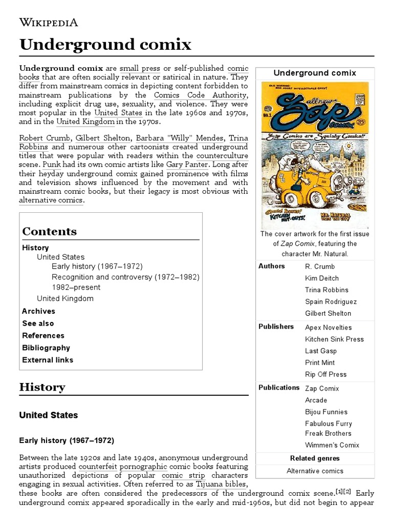 Underground Comix - Wikipedia | PDF | Media Industry | American Comics