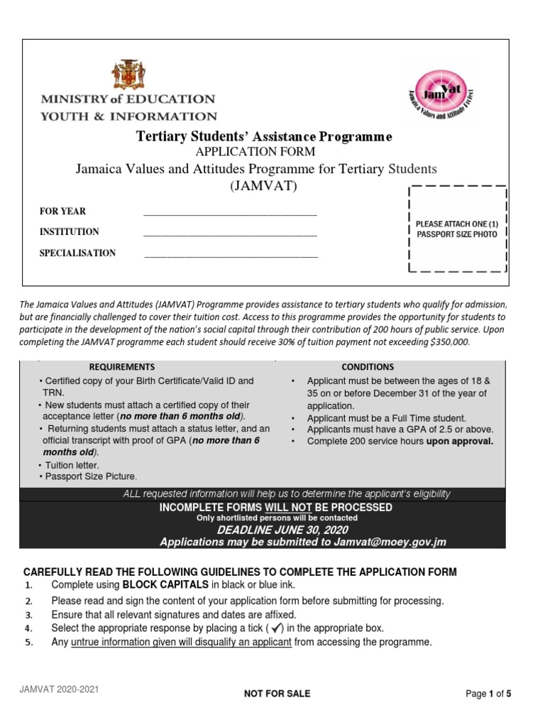 JAMVAT Application Form 2020 2021 | PDF | University And College ...